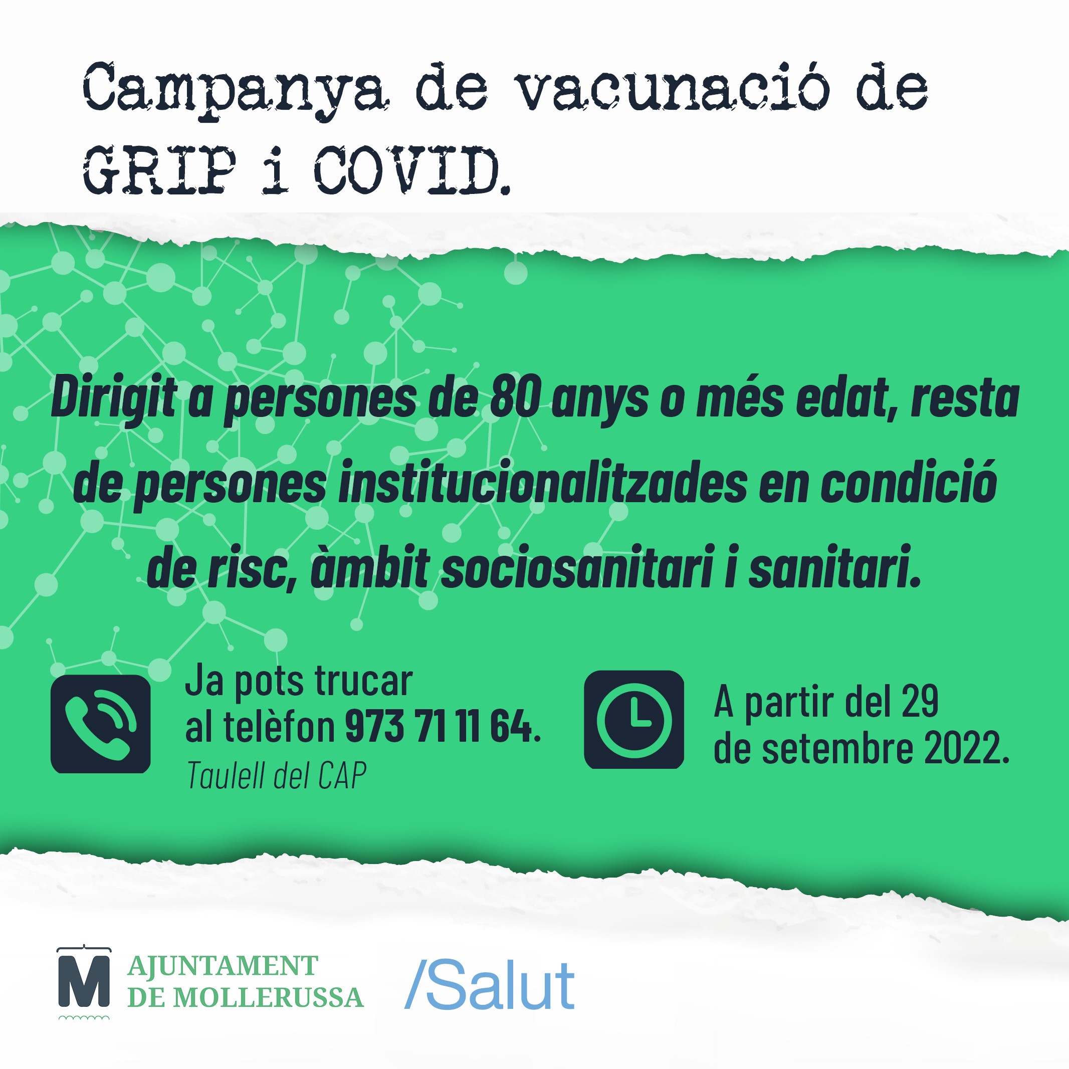 Salut comença la campanya de vacunació contra la grip i la Covid-19 a ...