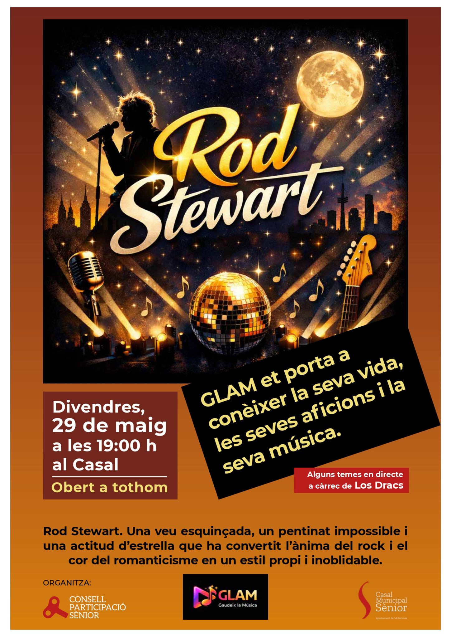GLAM. Gaudeix la música amb Rod Stewart - Ajuntament de Mollerussa